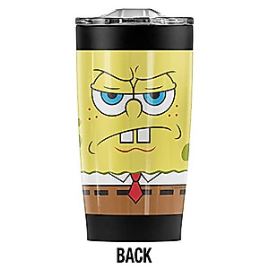 Logovision Spongebob Dual Face Stainless Steel 20 oz Travel Tumbler, Vacuum Insulated & Double Wall with Leakproof Sliding Lid