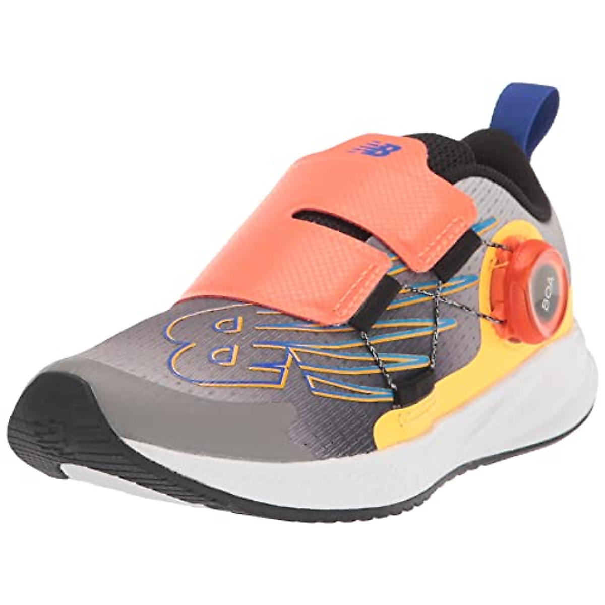 New Balance Kid's Fuelcore Reveal V3 Boa Running Shoe, Black/Infinity Blue/Vibrant Orange, 3 Little Kid