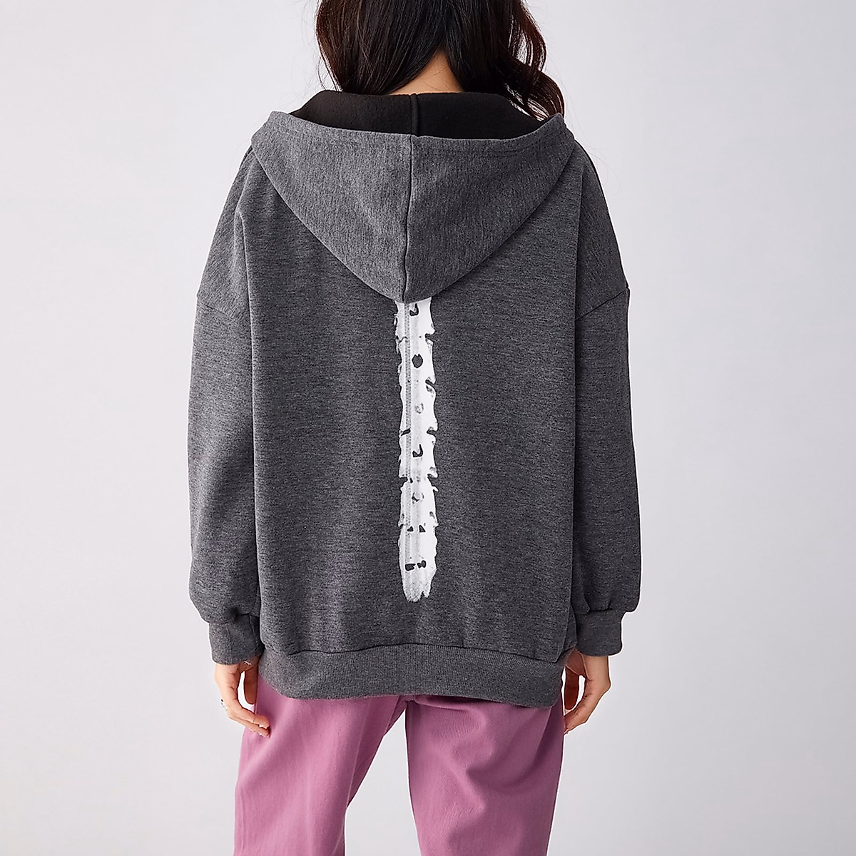 Karwuiio Women Men Zip Up Hoodie Y2k Vintage Graphic Oversized Sweatshirt Jacket Pullover Coats Gothic Streetwear (All Black, XL)