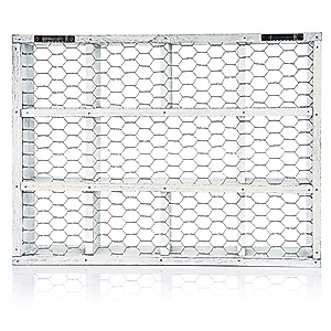 Crystal Holder Display Shelf - Rustic Wall Mounted Shelf for Farmhouse Décor with Chicken Wire for Spices, Rocks, Countertop Organizer, Shadow Box (Rustic White)