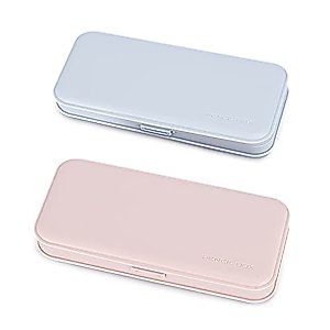 Sluxa Senior Advanced frosted touch pencil box for kids, Cute plastic box for girls ,Large capacity for adults, Hard crayon box storage for school office suppliers.