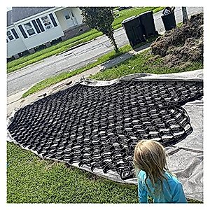 ZHOUHONG Geo Grid Ground Grid, Geo Cell Grid 2 Inch Thick, Gravel Grid HDPE Material, Ground Stabilization Grid 1885 LBS Per Sq, Tensile Strength Gravel Ground Grid for Slope Driveways, Garden
