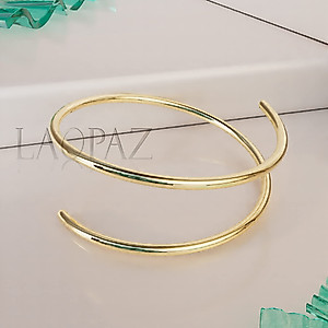 LAOPAZ Spiral Nose Piercing - 14k Gold Filled Spiral Twist Nose Ring - 20G Spiral Nose Jewelry - One Piercing Double Nose Hoop…