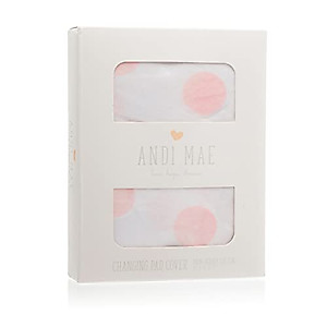 Andi Mae Changing Pad Cover - Watercolor Pink Dots -100% Jersey Cotton - Fits Standard Changing Pads