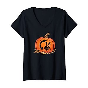 Barbie - Pumpkin Logo V-Neck T-Shirt