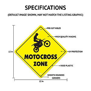 BMX Crossing Sign Zone Xing | Indoor/Outdoor | 12" Tall Bike Frame Bars Race Helmet Biking Biker Bikes Racing