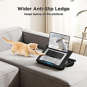 Adjustable Lap Desk - with 8 Adjustable Angles & Dual Cushions Laptop Stand for Car Laptop Desk, Work Table, Lap Writing Board & Drawing Desk on Sofa or Bed by HUANUO