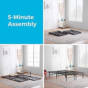 Linenspa 5 Inch Gel Memory Foam Mattress with Linenspa 14 Inch Folding Platform Bed Frame - Full