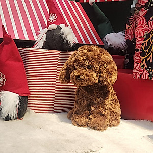 WEIGEDU Labradoodle Plush Toy, Fluffy Red Poodle Stuffed Animal, 12.6" - Perfect for Kids, Babies, Birthday