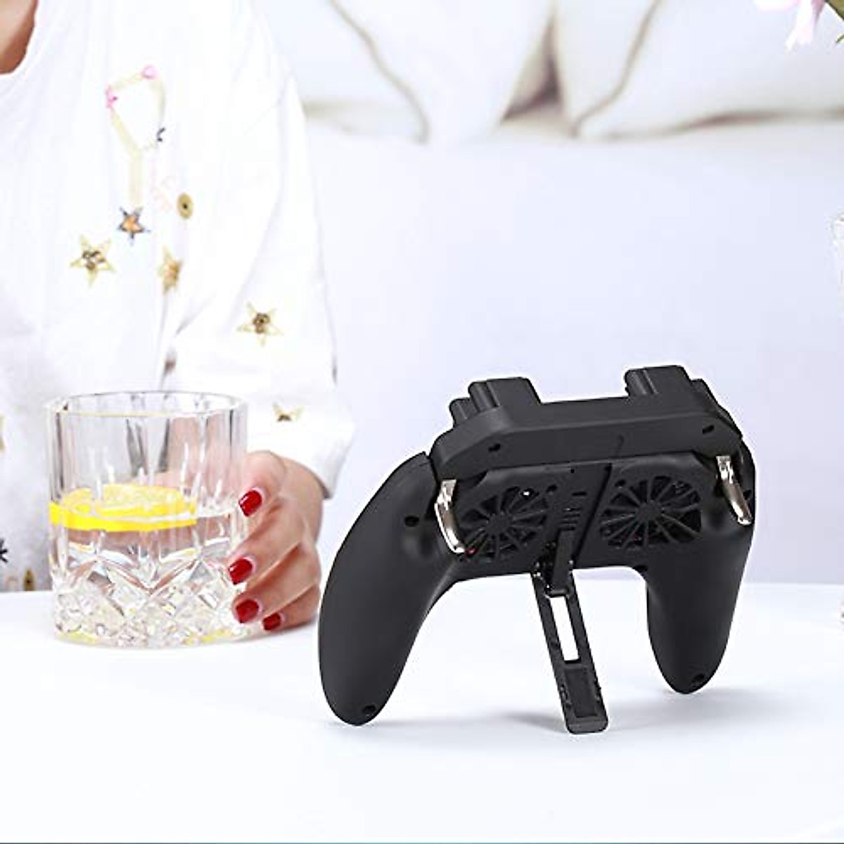 Mobile Phone Gamepad, Place in Table Dual Cooling Fans, Comfortable Touch for Smartphone Playing Games(5000mah)