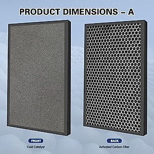 HSP001 Replacement Filter Set Compatible with HATHASPACE HSP001 Smart Air Cleaner Purifier, 4-in-2 HEPA Pre-Filter, H13 True HEPA, Cold Catalyst and Activated Carbon Filter