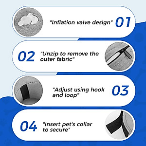 Dog Inflatable Cone Collar for Large Dogs,Grey