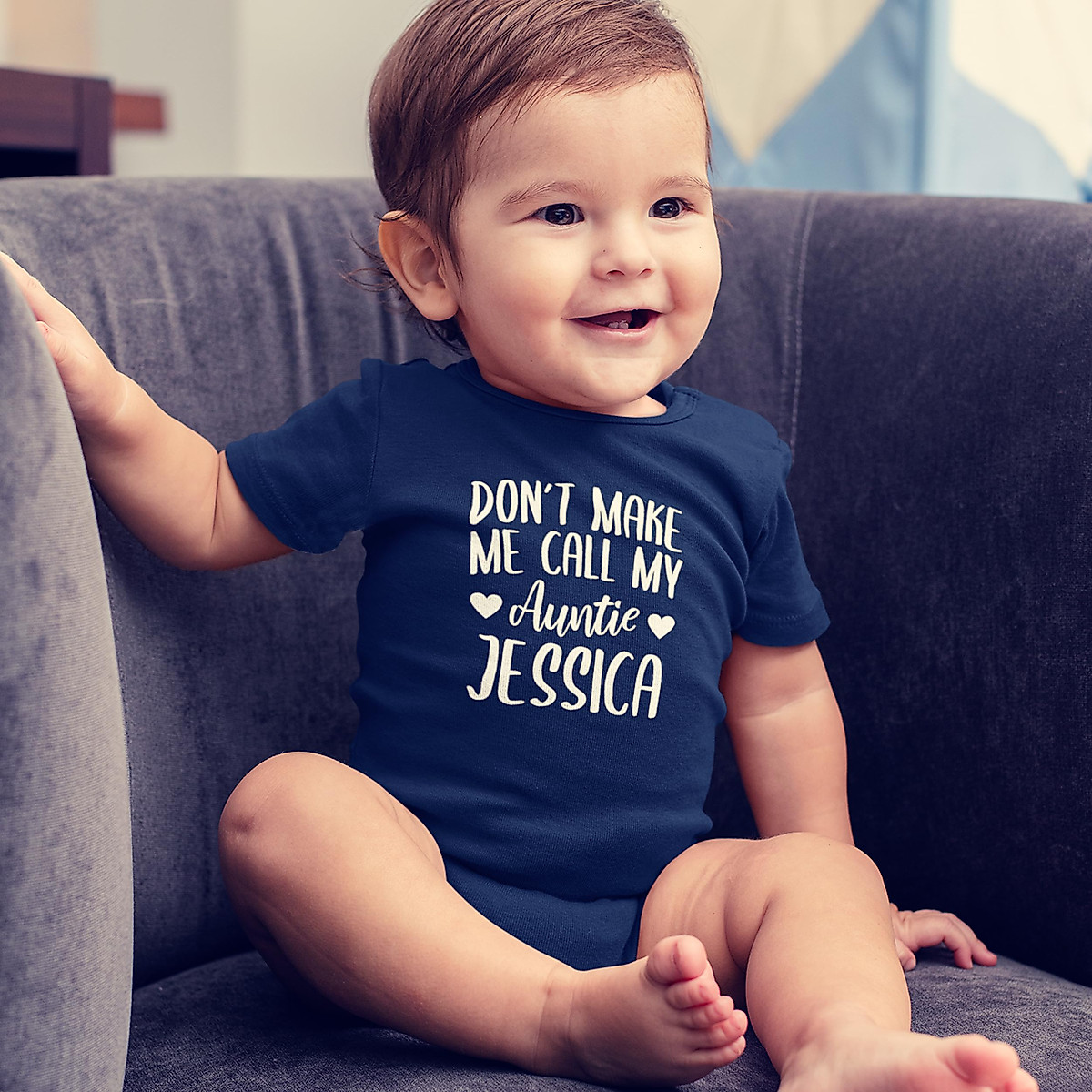 The Shirt Den Don't Make Me Call My Auntie Baby Bodysuit Infant One Piece NB Black