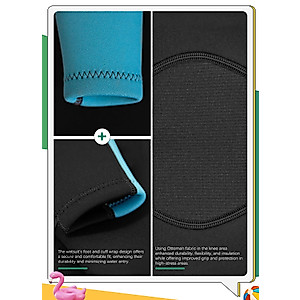 Hevto Kids Wetsuit for Boys Girls Children Toddler 3/2mm Neoprene Thermal Swimsuit Full Wet Suit in Cold Water for Swimming (K01-Blue, 10)