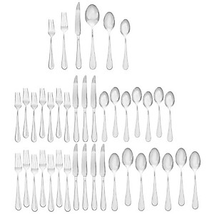 Ginkgo International Corrie 42-Piece Stainless Steel Flatware Place Setting, Service for 8 Plus 2-Piece Hostess Set
