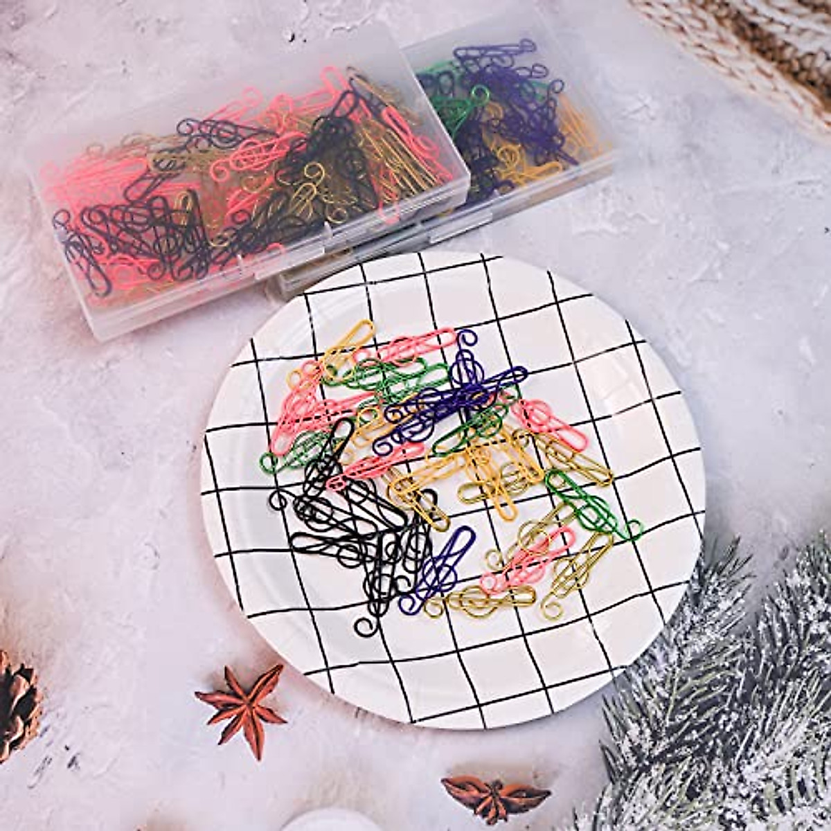 JHGCVX 150 Pieces Music Paper Clips 6 Colors, Metal Paper Clips Musical Notes Clips Music Office Accessories for Desk Bookmark Office School Notebook