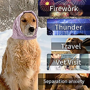 QIYADIN Pet Soft Snoods for Dogs, Quiet Ears Muffs Thunder Hat for Dog, Calming Dog Hood for Noise Protection, Anxiety Relief Head Wrap Ear Cover for Dog and Cats (Medium, Black)