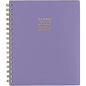 AT-A-GLANCE 2023-2024 Planner, Weekly & Monthly Academic, 7" x 8-3/4", Medium, Harmony, Lavender (1099-805A-17)