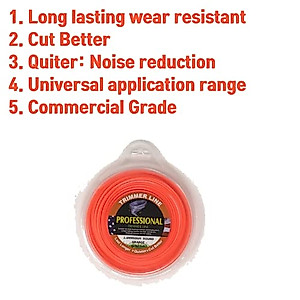 0.105-inch Professional Round Trimmer Line 223-Foot Length, Suitable for Most Trimmer, Brushcutters, Weed Eater and Edger, Commercial Grade for Professional, Longer lasting (0.105 inch x 223 ft)