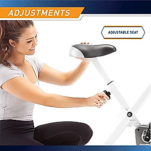 Marcy Foldable Exercise Bike with Adjustable Resistance for Cardio Workout and Strength Training NS-652