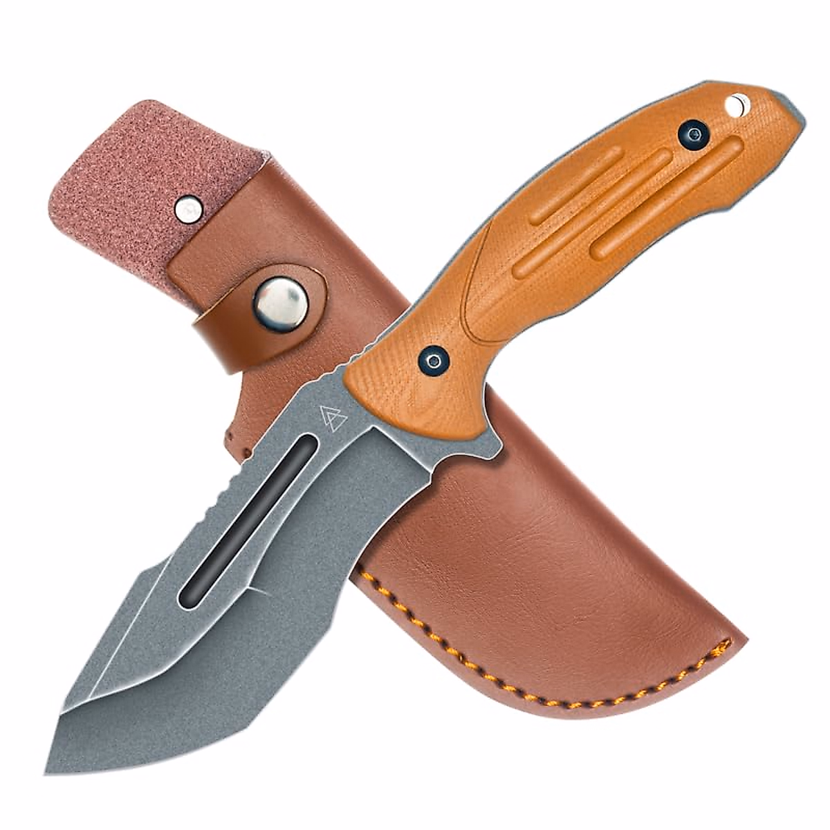 Hunting Knife with Sheath, 10" Fixed Blade Hunting Knives Infused with G10 Handle, 440C Stainless Steel Full Tang Survival Knife By Kratos - ZFS7