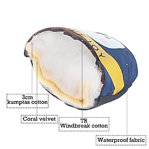 Miaowoof Baby Toddler and Kids Easy-On Wrap Waterproof Thinsulate Winter Mittens Navy Blue Cutie,0-2 Years,6-24 Months