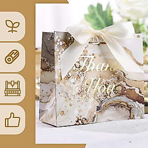 VGOODALL 24PCS Thank You Gift Bags, Party Favor Bags Candy Bags Treat Boxes Paper Gift Bags with Bow Ribbon for Wedding Bridal Baby Shower Birthday Party