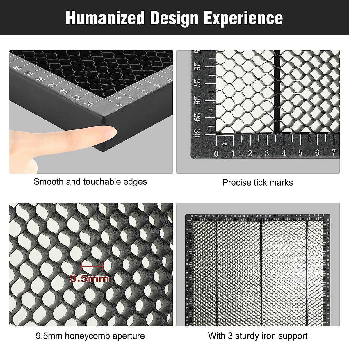Honeycomb Work Table Desk Protector, Honeycomb Bed 330 x 330 mm Working Area, Honeycomb Panel with Metal Tray, for All Laser Engravers and Laser Cutters, CNC Cutters, Laser Engraving Machine