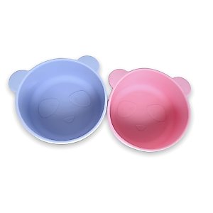 Panda Silicone Bowl with Suction Base for Feeding Babies 6+ Months and Toddlers, Mess-Free Eating, Unbreakable, Non-Toxic, Stylish, Dishwasher & Microwave Safe [2,Pack] (PBOWL-PL), Pink & Lavender
