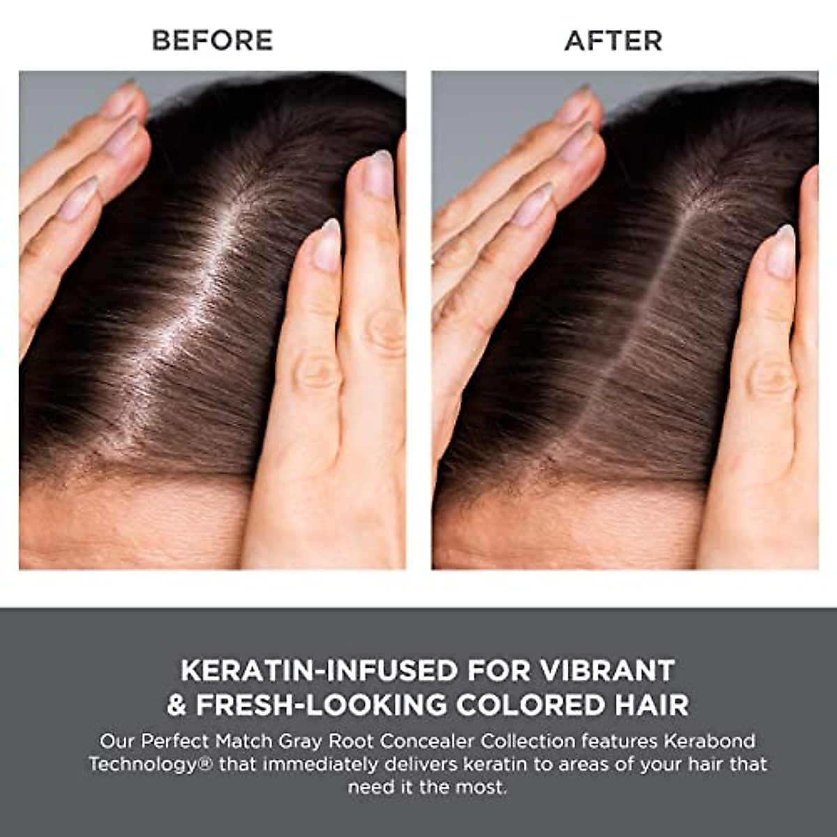 Keratherapy Keratin Infused Perfect Match Gray Root Concealer Spray, Dark Brown, 3 oz, 118 ml - Root Cover Up Spray to Hide Gray Roots - Keratin Therapy Hair Darkening & Temporary Scalp Concealer