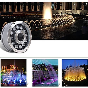 Nderwater Pond Lights - Ring Fountain LED Lamp, 12V LED Ring Underwater Fountain Light, IP68 Waterproof Pond Lights For The Garden, Fountain Pool, Landscape Decoration ( Color : Rgb , Size : 6W(12V) )