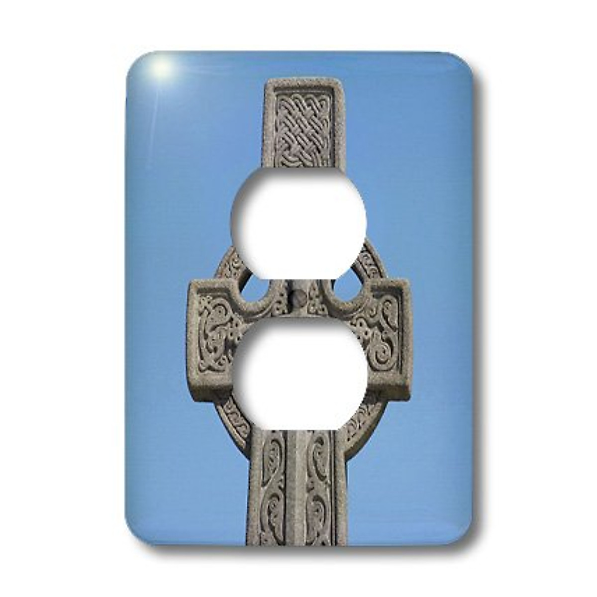 3dRose lsp_82802_6 Scotland, Edinburgh, Stone Celtic Cross Eu36 Cmi0157 Cindy Miller Hopkins 2 Plug Outlet Cover
