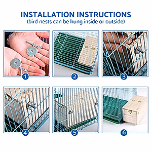 Hurricom Pet Wood Cage,Parakeet Nesting Box, Bird Nest Breeding Box Cage Wood House for Finch Lovebirds Cockatiel Budgie Conure Parrot