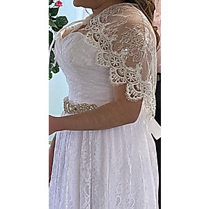 Vivivalue Lace Bride Cape Capelet Wrap Shrug Shawls Stole Boleros Rhinestone Wedding
