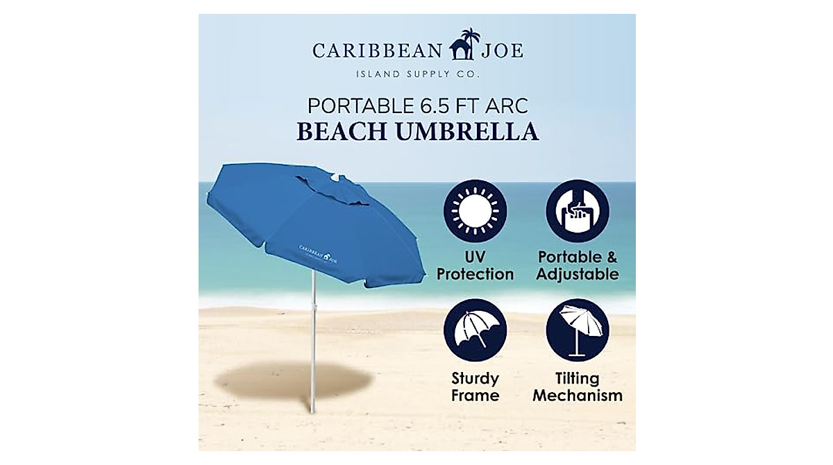Caribbean Joe Beach Umbrella - Portable UV Protection