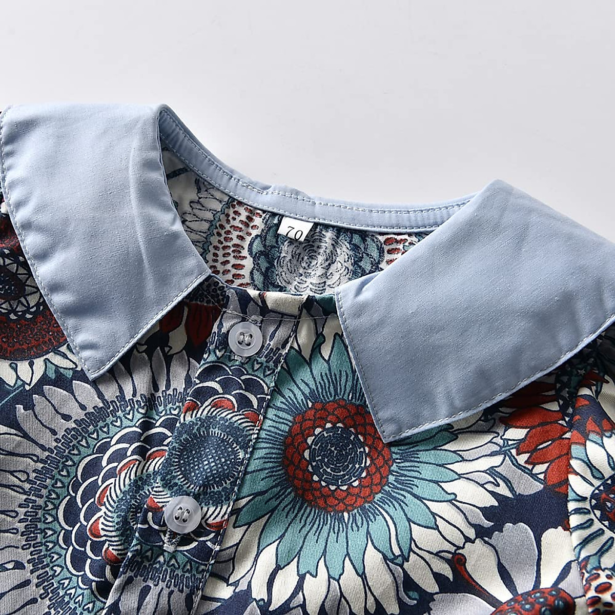 xirubaby Baby Girl Boy Brother and Sister Matching Outfits Floral Printed Dress +Shorts Easter Sets(navy-girl,110/4T)