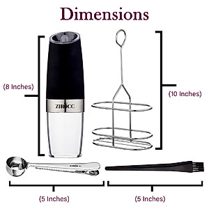 (2 Pack) Gravity Electric Salt and Pepper Grinder Set Battery Operated One Hand Automatic Operation, Adjustable Coarseness Mill Grinders Shakers LED Light, Kitchen Gadgets Gifts-Black