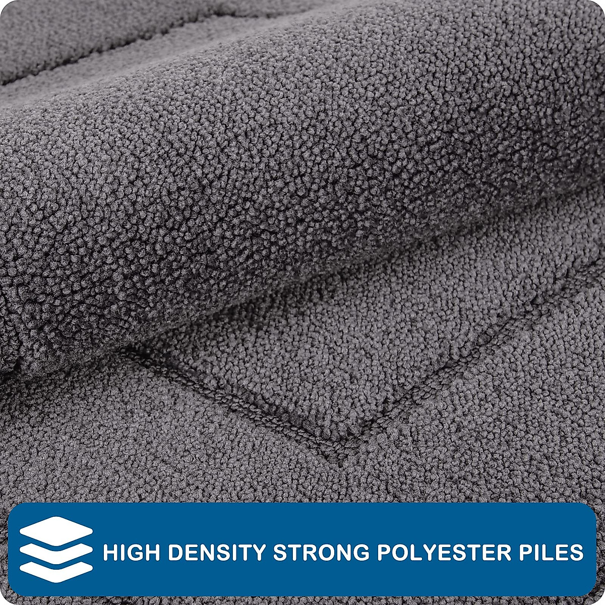 PURRUGS Machine Washable Kitchen Rug 32" x 47", Non-Slip/Skid Kitchen Runner Rugs & Floor Mats, Super Absorbent Soft Standing Mats for Kitchen, Sink & Laundry, Grey