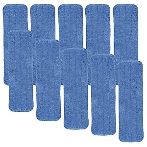 Generic 10 Pack 18 Inch Spray Mop Replacement Heads for Wet/Dry Mops, Reusable Microfiber Mop Pads Compatible with Bona Floor Care System - Blue