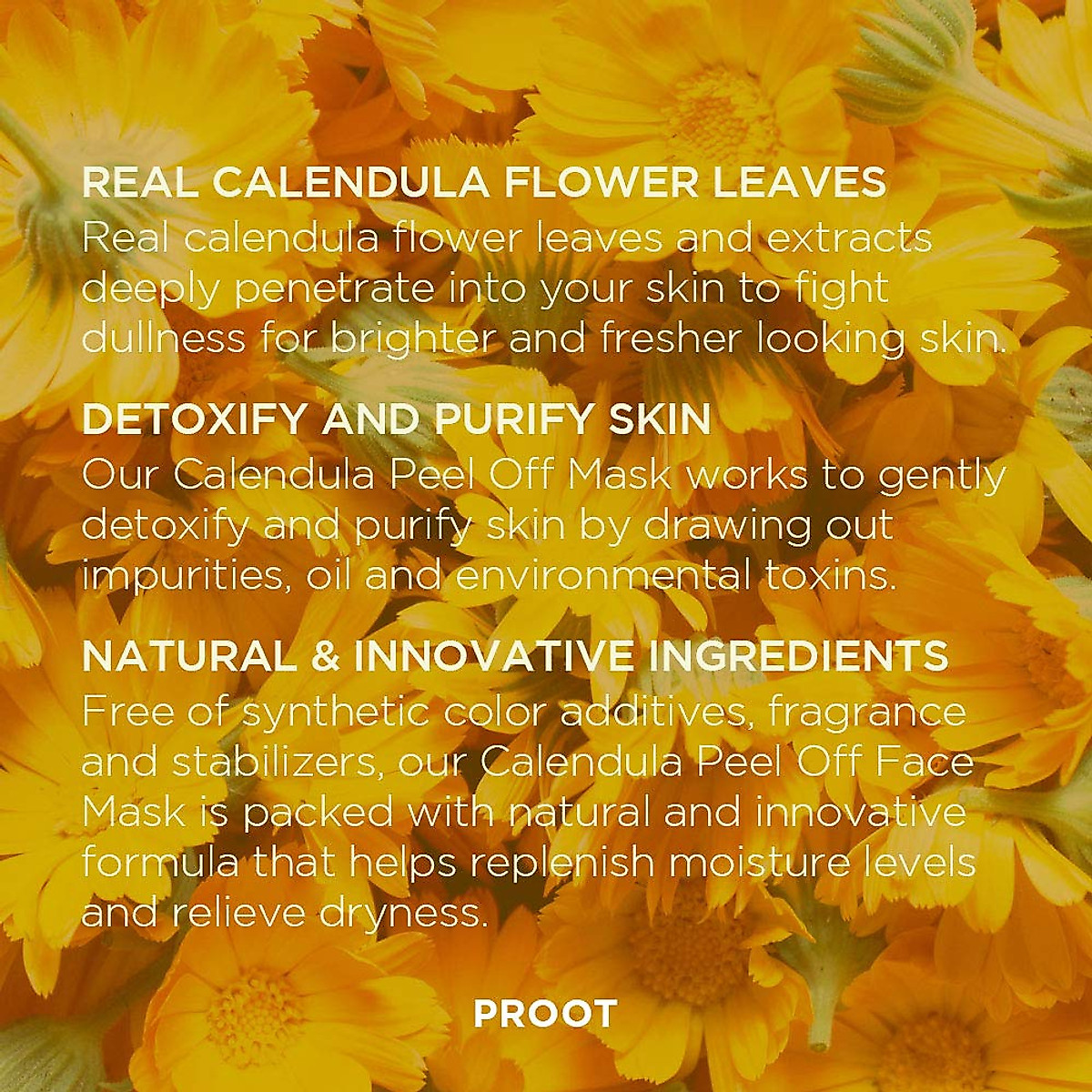 Calendula Peel Off Mask | With Herbal Infused Brightening Serum | Formulated with Real Calendula Flower Leaves and Extracts | Korean Skin Care, Vegan, Cruelty-Free | 3.38 oz