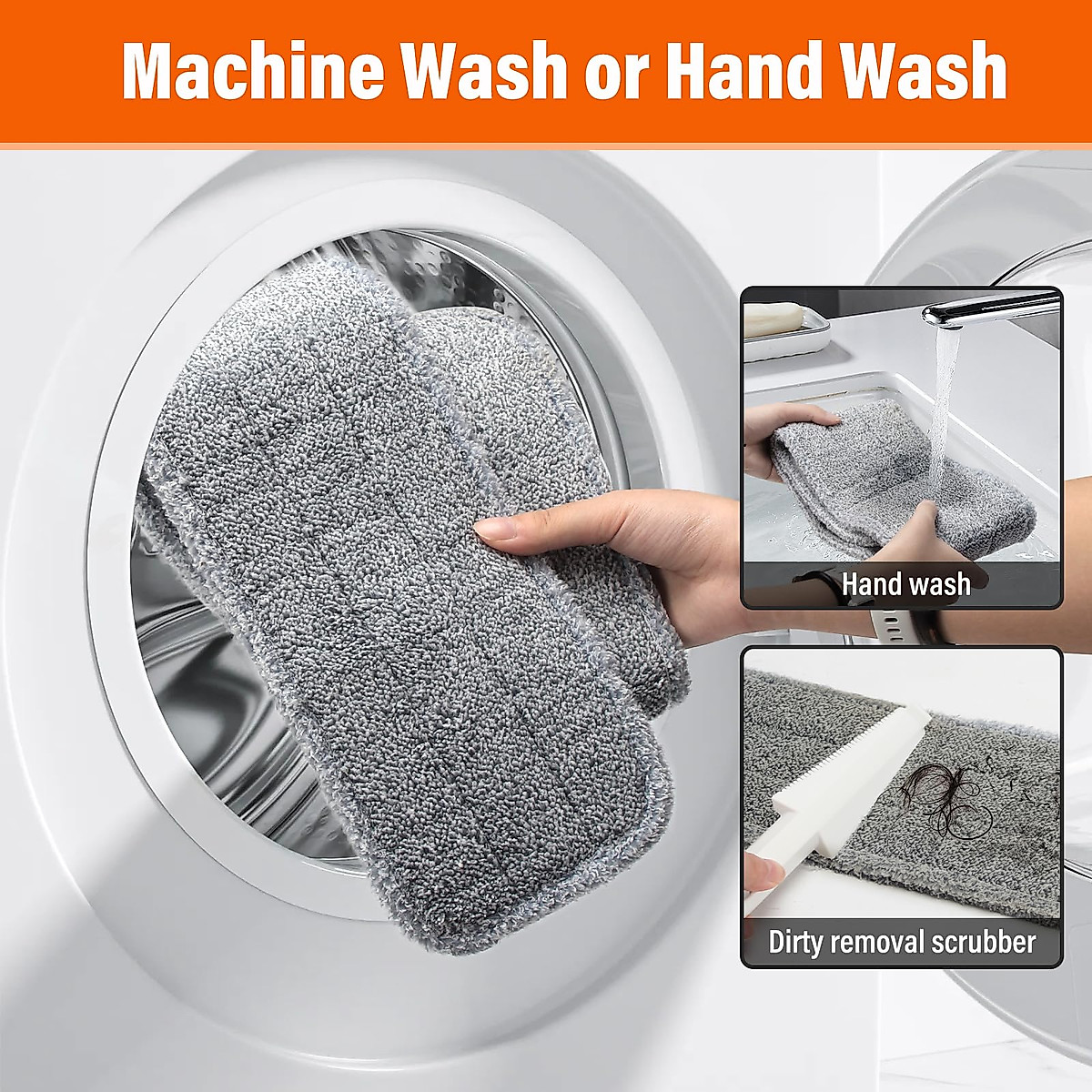 Sayene Commercial Dust Mop 36 Inch Large Mop Microfiber Mops for Floor Cleaning Cotton Mop Wood Hardwood Laminate PVA Vinyl Tile Floor Mops Dry Wet Flat Mop