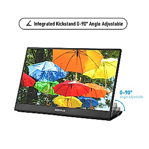 Geekplus Touch Monitor Portable Touchscreen Slim Mini Monitor with Battery Kickstand Speakers Laptop Monitor, External Monitor 15.6 Inch Computer Display 1080P Screen HDMI USB C Gaming Travel Monitor