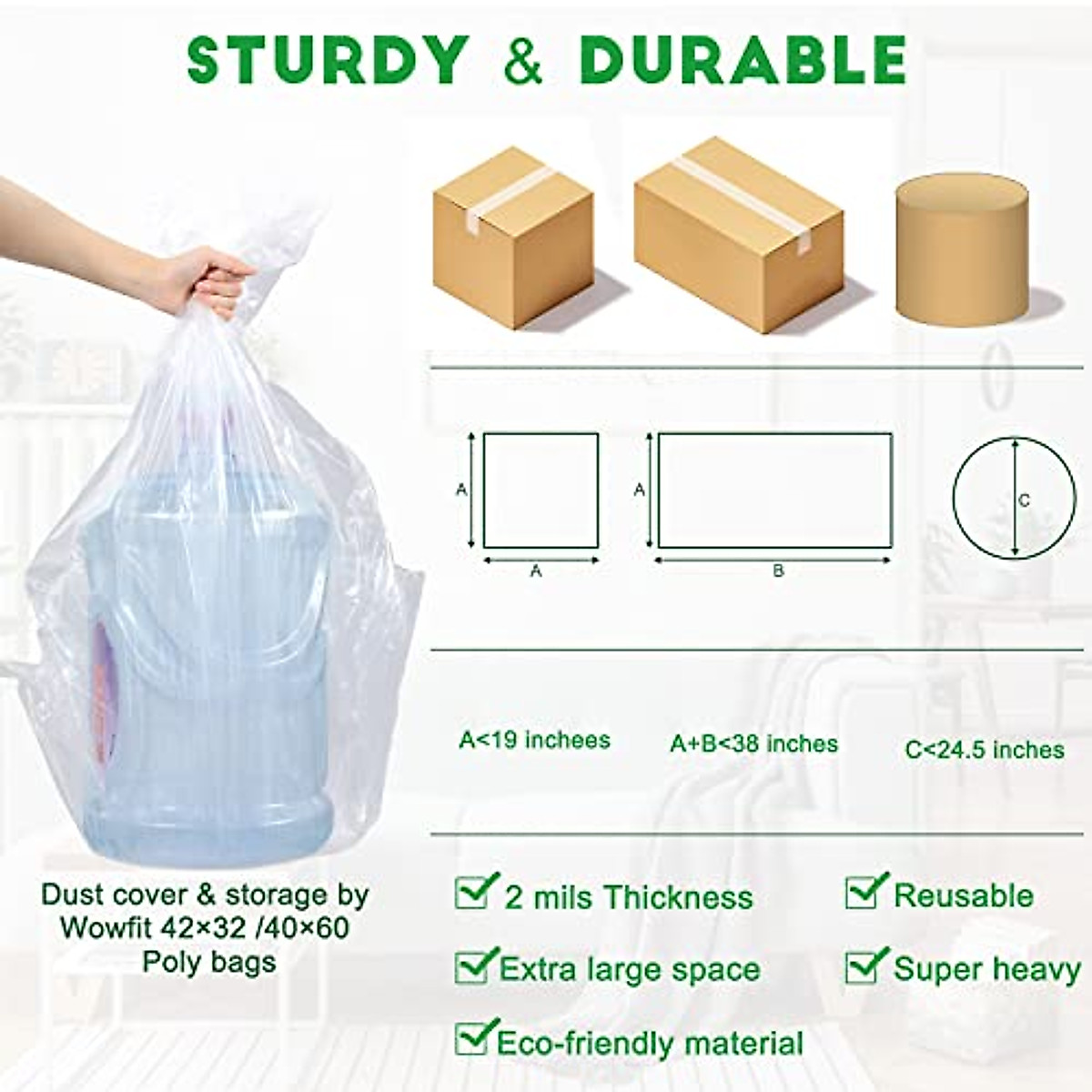 30 Pcs 32 x 41 Inch 39 x 59 Inch Large Clear Plastic Storage Bags Giant Jumbo Dustproof Moistureproof Bags Clothes Blanket Storage Bags for Moving Space Saving Packing Trash Travel Luggage, 2 Mil