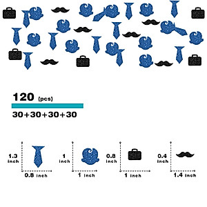 Ambishi 120pcs Boss Boy Confetti - Baby Shower/Boys Birthday Party Table Decorations - Gender Reveal Party Favors Supplies - Baby 1st Birthday Party Table Scatter Confetti