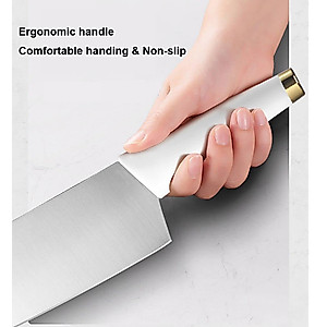 Kitchen Knife Set, Justup 7pcs Stainless Steel Knife Sets for Kitchen with Block, Ultra Sharp Home Kitchen Chef Knife Set, Paring Utility Fruit Knives Knife Set With Block White Knife Set