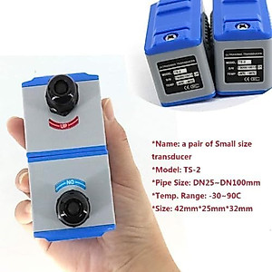 VTSYIQI Ultrasonic Flowmeter Transducer TS-2 Clamp-on Sensor for Pipe Diameter DN25~100mm for Wall Mounted TUF-2000SW TUF-2000B Module TUF-2000M Fixed TUF-2000F Liquid Flow Meters