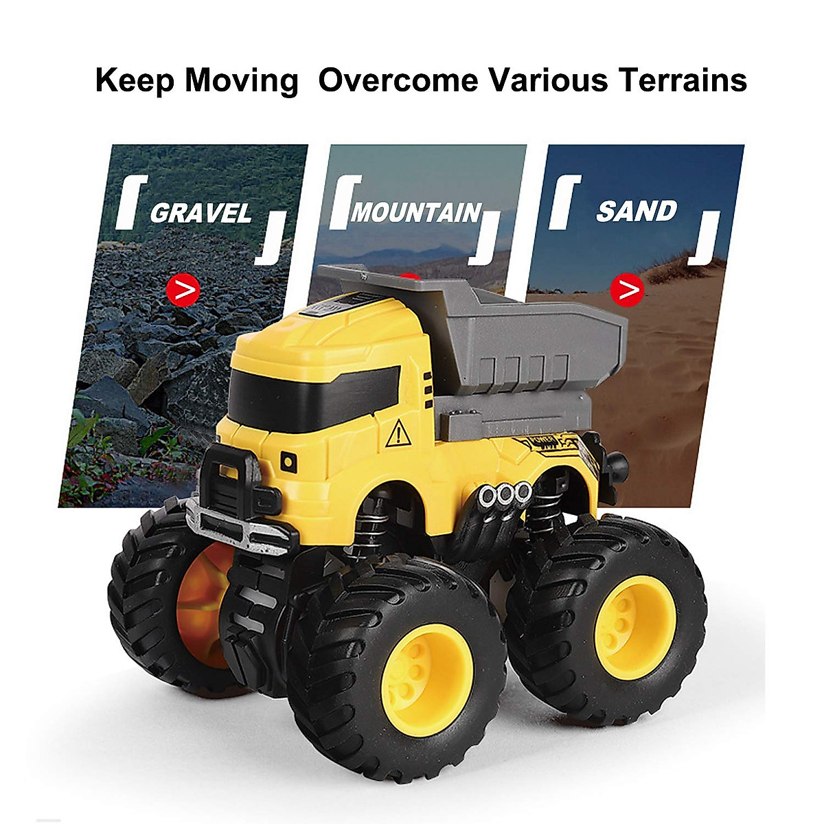 WOCY 4 Pack Pull Back Cars, Construction Truck,Excavator Toys for Boys, Friction Powered Push and Go Toy Cars Trucks for Toddlers, Kids,3+ Year Old Boys Girls (4PCS)