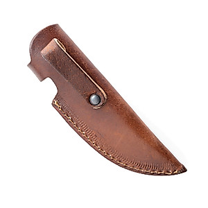 Premium knife sheath with belt clip – handmade knife holster made of genuine buffalo leather – knife leather pouch for hunting & kitchen – Tommy brown