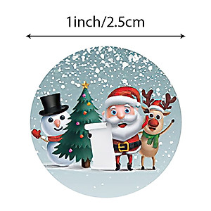 500Pcs Merry Christmas Stickers for Kids, Christmas Labels Xmas Stickers Holiday Stickers, Santa Snowman Elk Christmas Tree Stickers, Small Christmas Stickers for Cards Gifts Envelopes Crafts (1 inch)