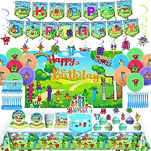Win3terz Party Supplies Include Spoons Fork Knife napkins Plates Cake Toppers Banners Balloons Tablecloth for Children Party Supplie Serve 20 Guests